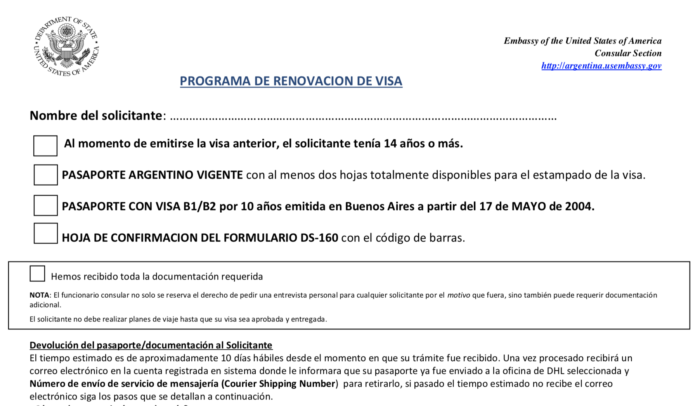 La cita en el CAS para renovar la VISA de Estados Unidos - Sir Chandler
