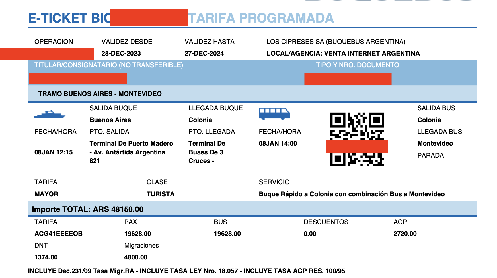 Viaje a Montevideo en el ferry de Buquebus a Colonia y luego micro ...