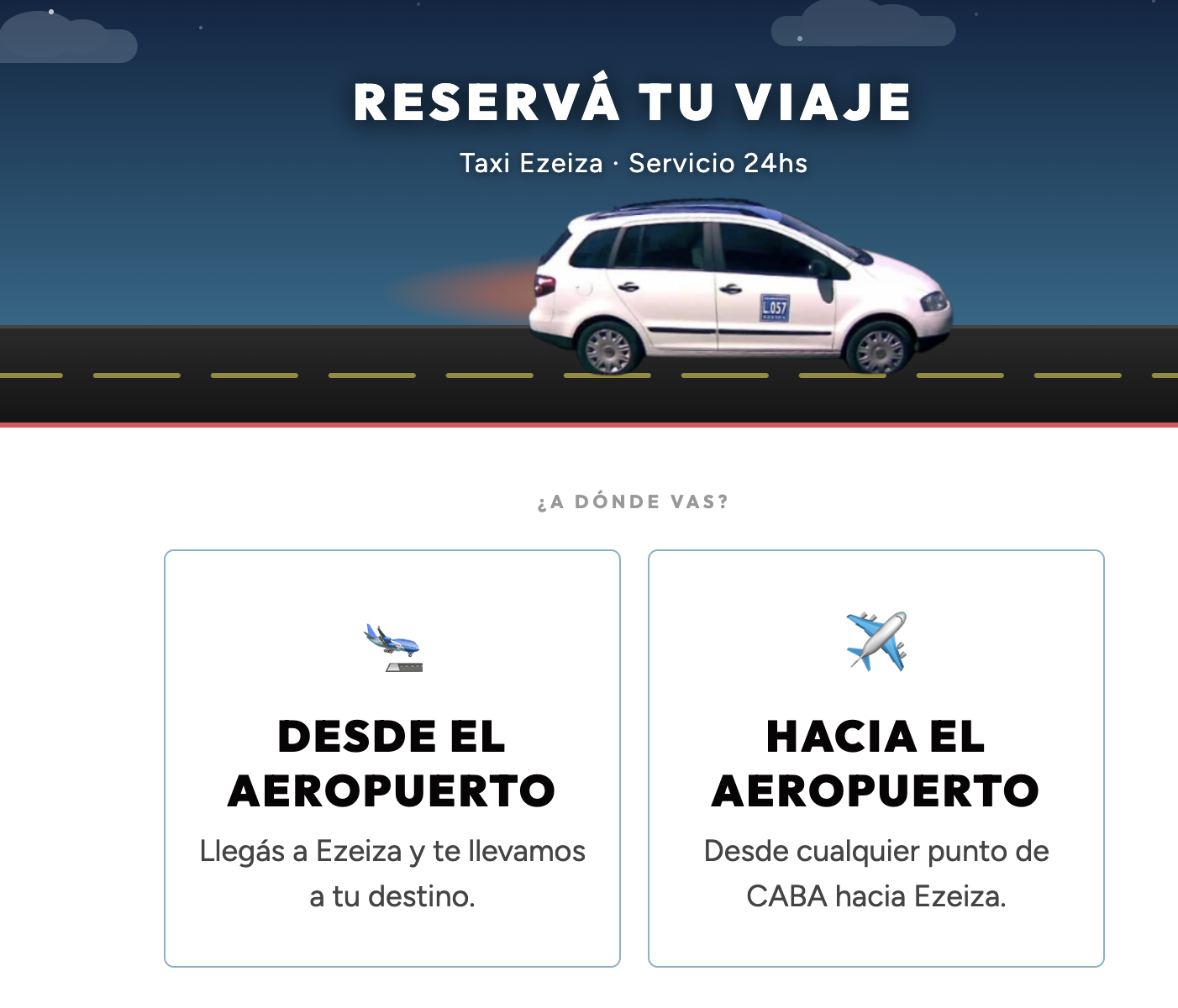 La promoción de los taxis de Ezeiza con el ida y vuelta - Sir Chandler