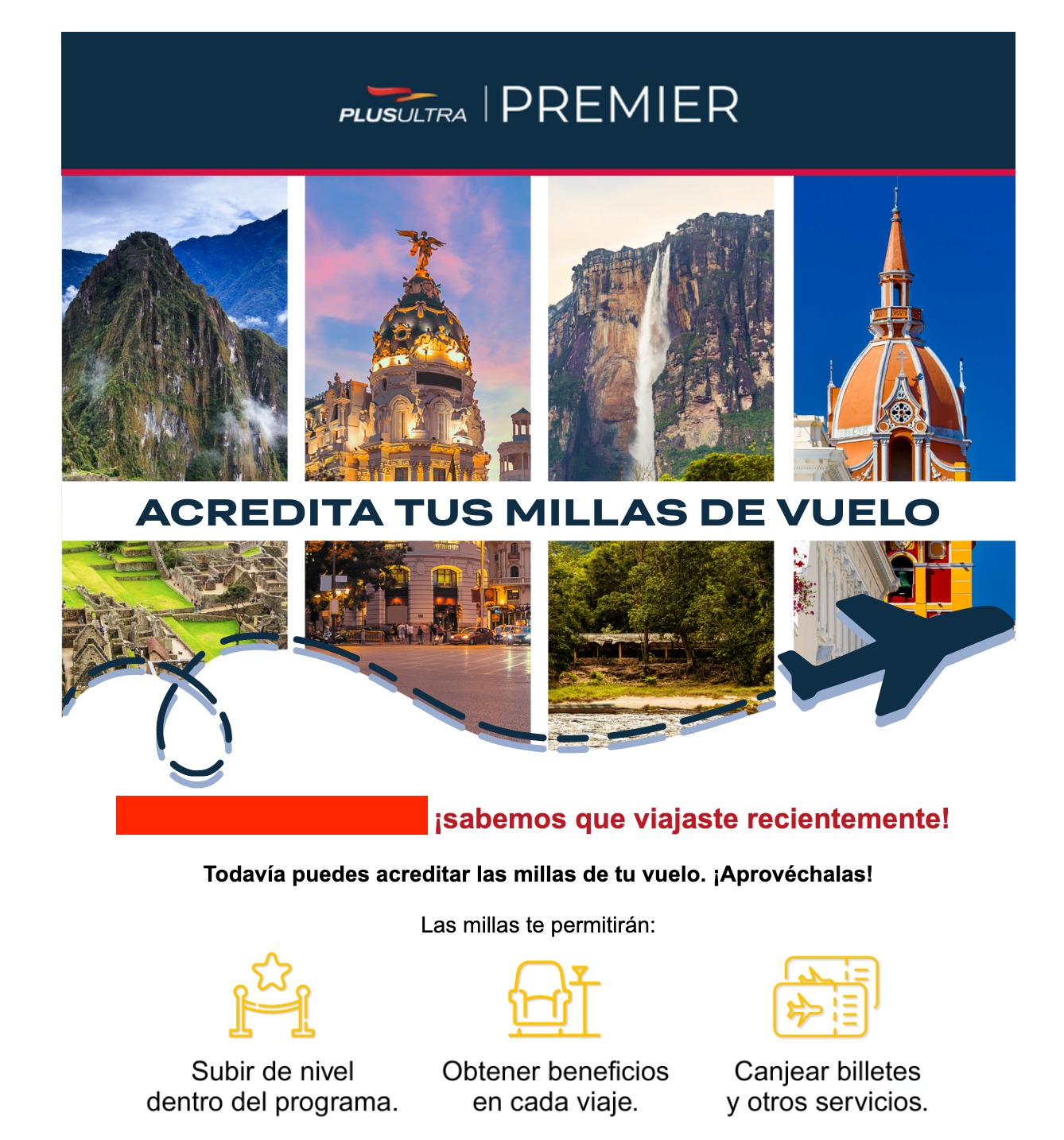 Plus Ultra recuerda acreditar las millas de tu vuelo - Sir Chandler